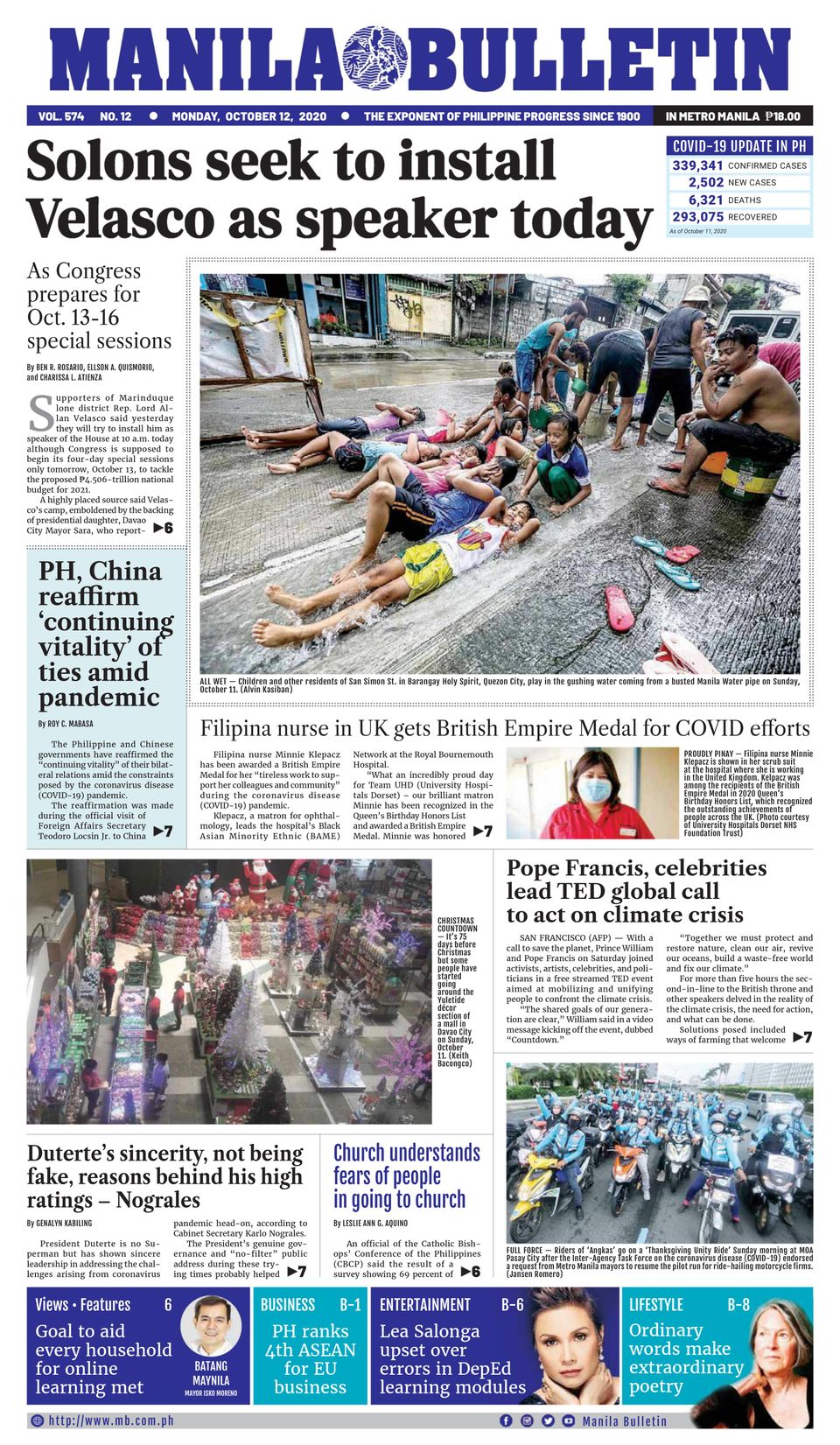 Get digital access to Manila Bulletin - October 12, 2020 issue ...