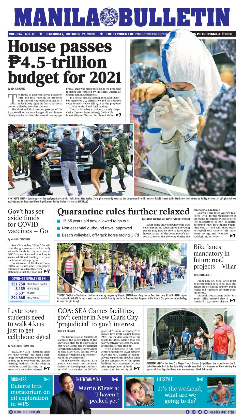 Get digital access to Manila Bulletin - October 17, 2020 issue ...