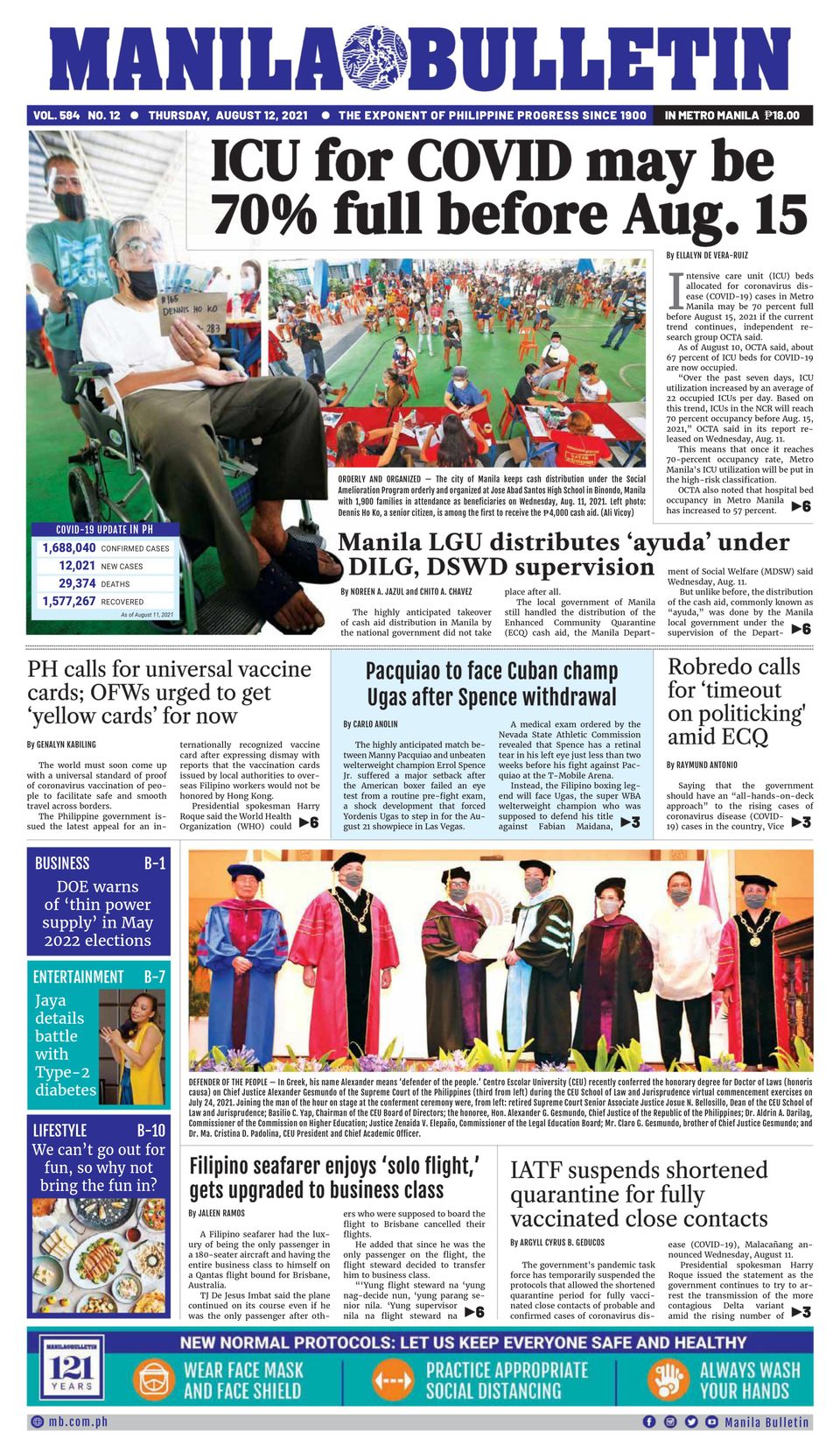 Manila Bulletin-August 12, 2021 Newspaper - Get your Digital Subscription