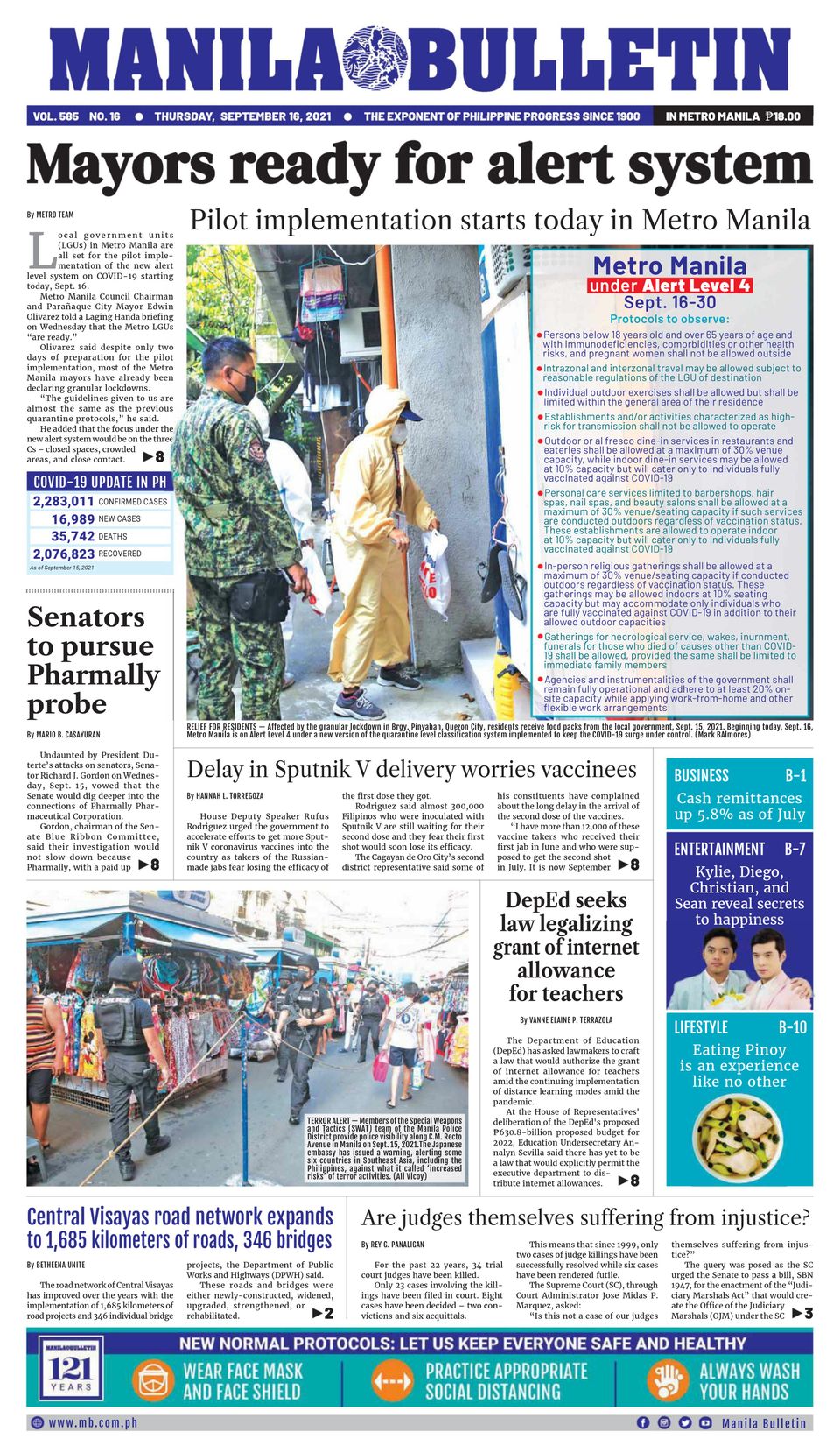 Manila Bulletin-September 16, 2021 Newspaper - Get your Digital ...