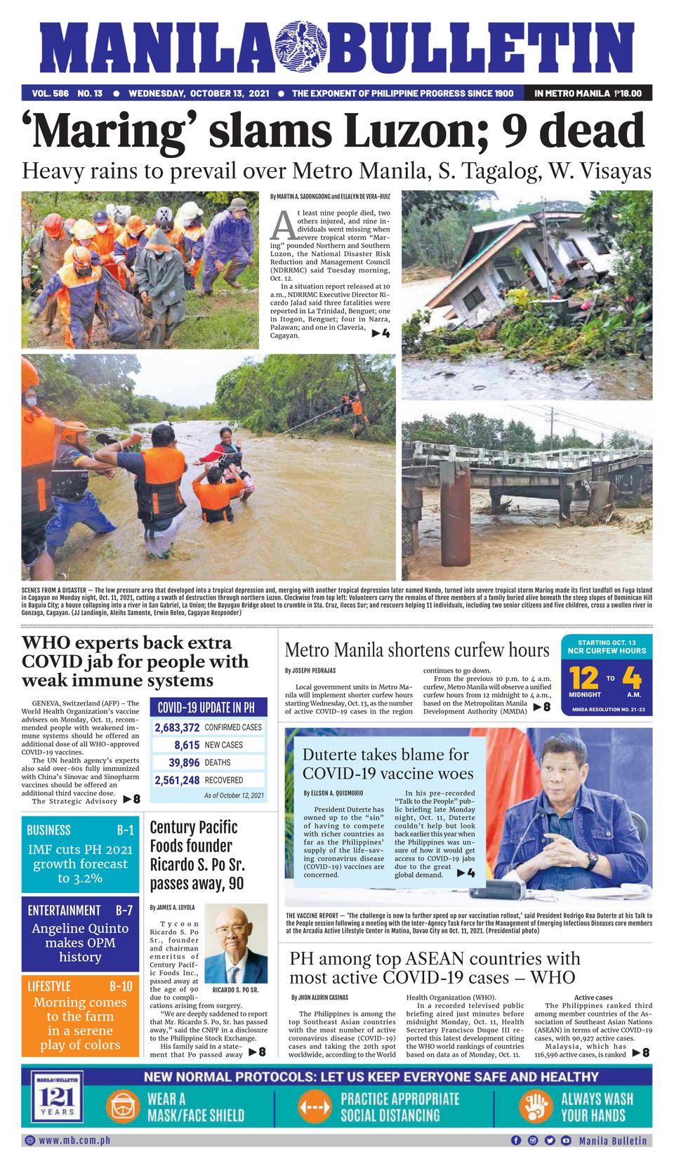 Get digital access to Manila Bulletin - October 13, 2021 issue ...