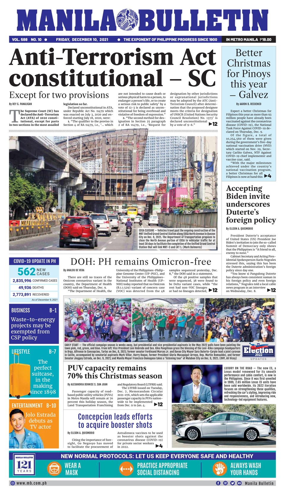 Get digital access to Manila Bulletin - December 10, 2021 issue ...