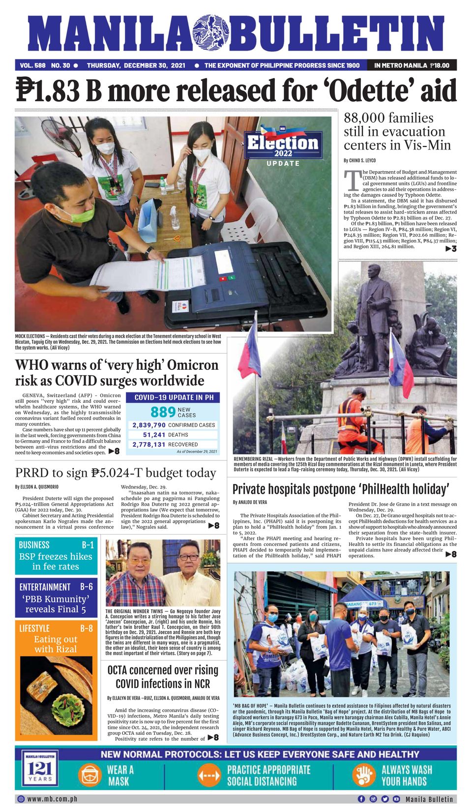 Manila Bulletin-December 30, 2021 Newspaper - Get your Digital Subscription