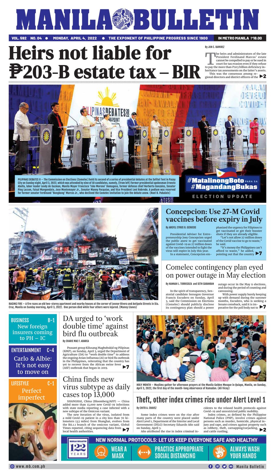 Manila Bulletin-April 4, 2022 Newspaper - Get your Digital Subscription