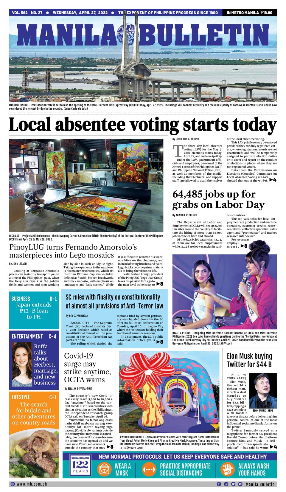 Get digital access to Manila Bulletin - April 27, 2022 issue | Magzter.com