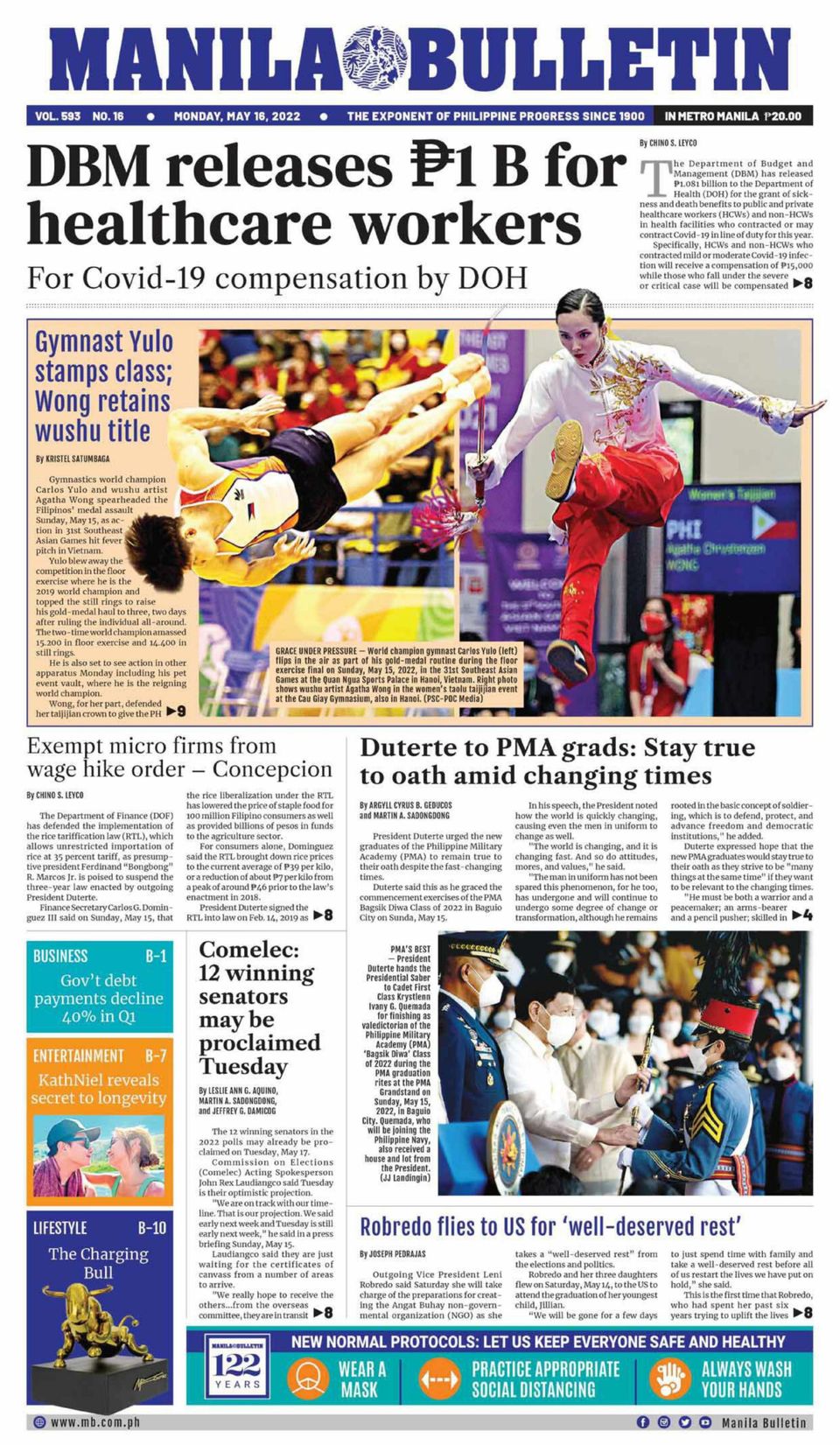Manila Bulletin-May 16, 2022 Newspaper - Get your Digital Subscription