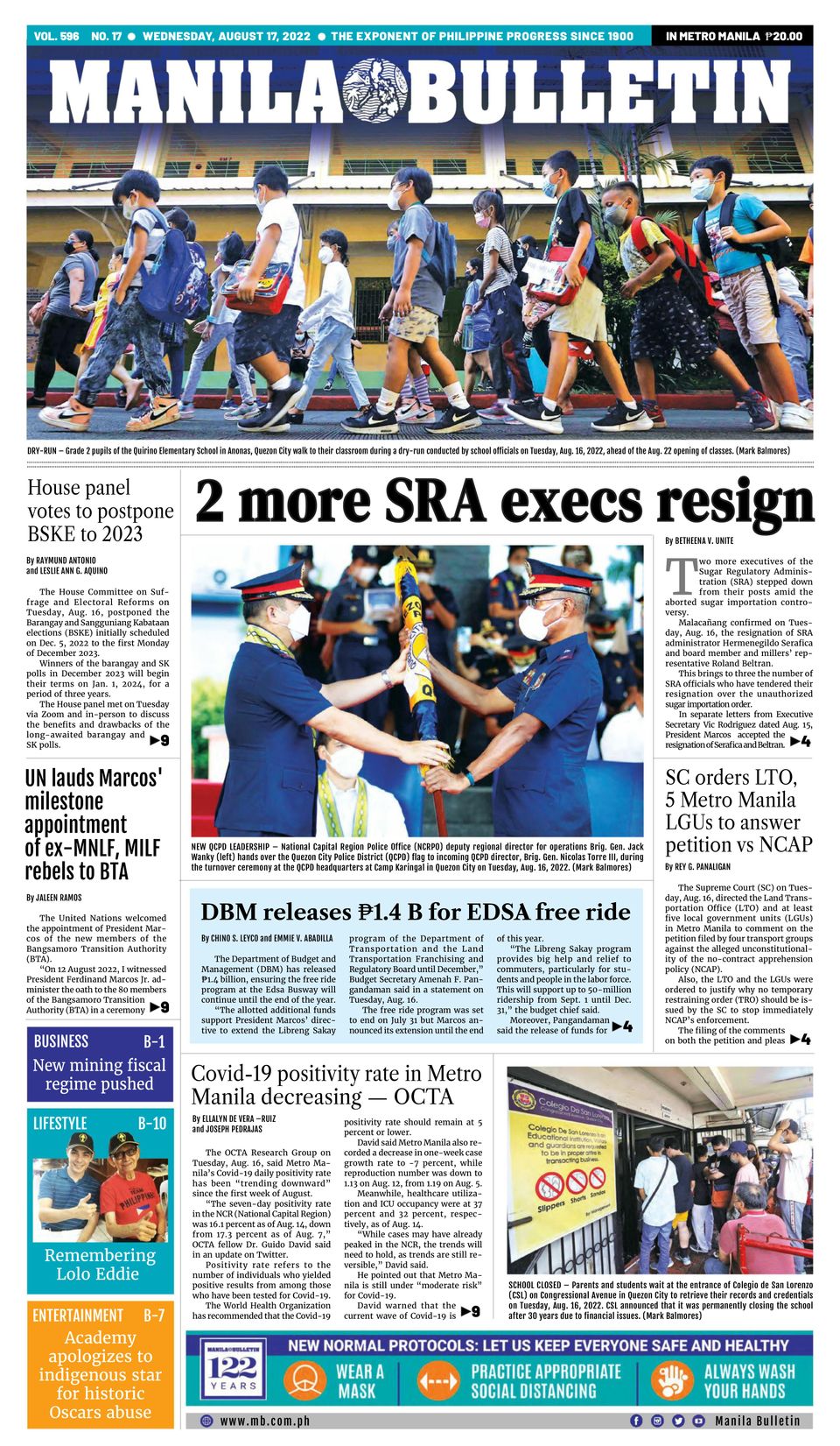 Manila Bulletin-August 17, 2022 Newspaper - Get your Digital Subscription