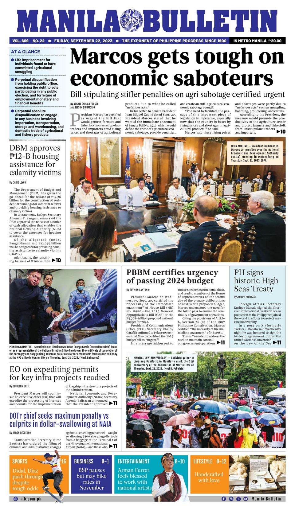 Get digital access to Manila Bulletin - September 22, 2023 issue | Magzter.com