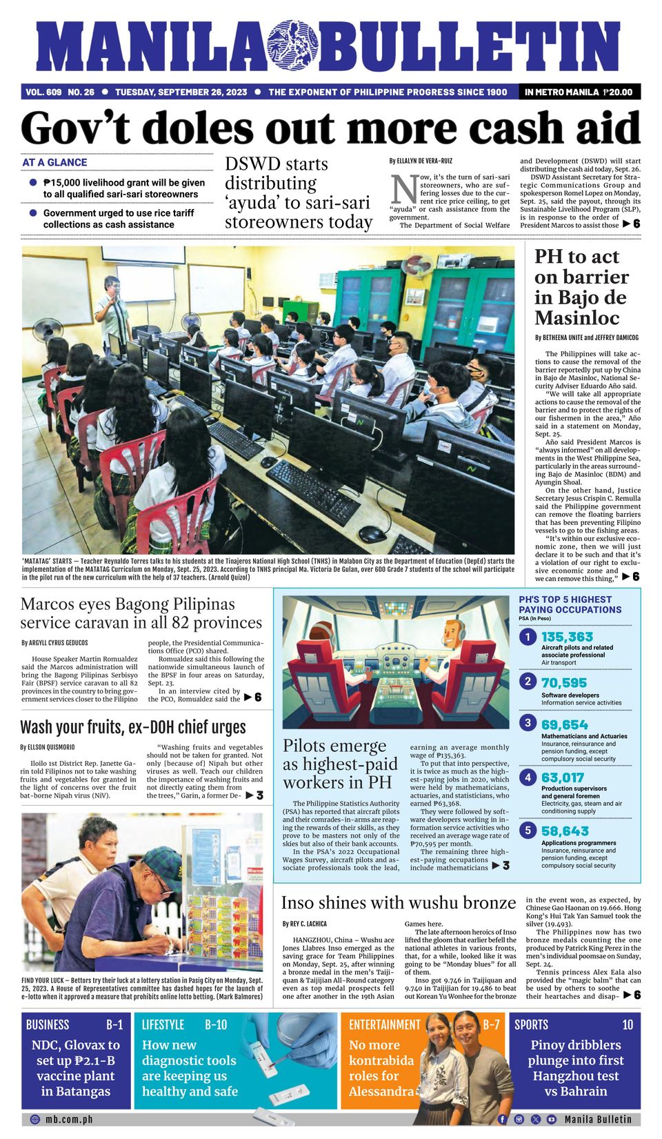 Get digital access to Manila Bulletin - September 26, 2023 issue | Magzter.com