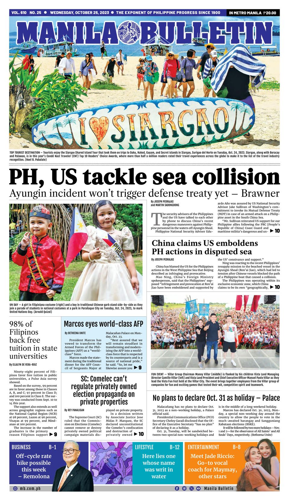 Get digital access to Manila Bulletin - October 25, 2023 issue ...