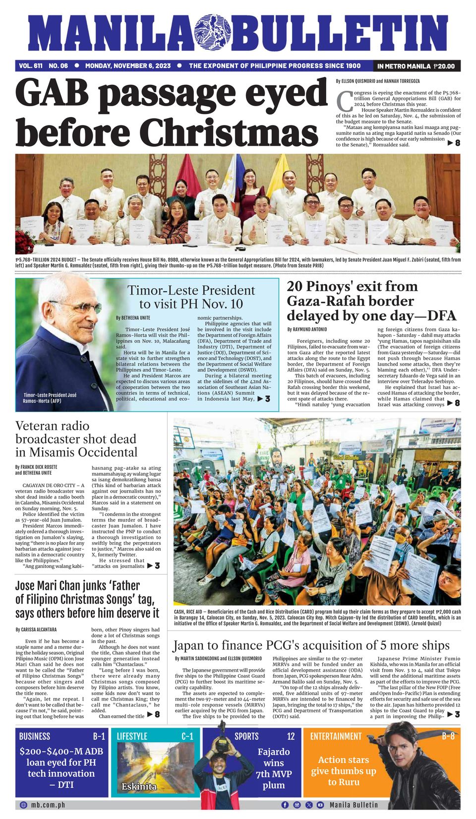 Get digital access to Manila Bulletin - November 6, 2023 issue | Magzter.com