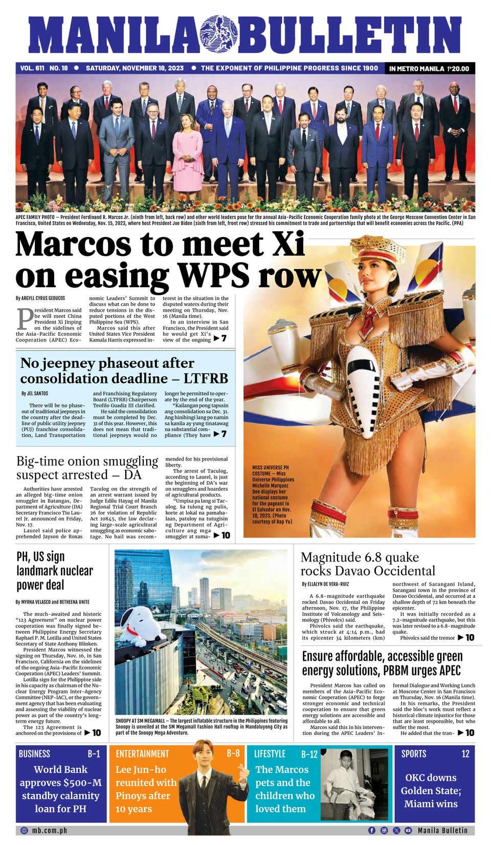 Get digital access to Manila Bulletin - November 18, 2023 issue ...