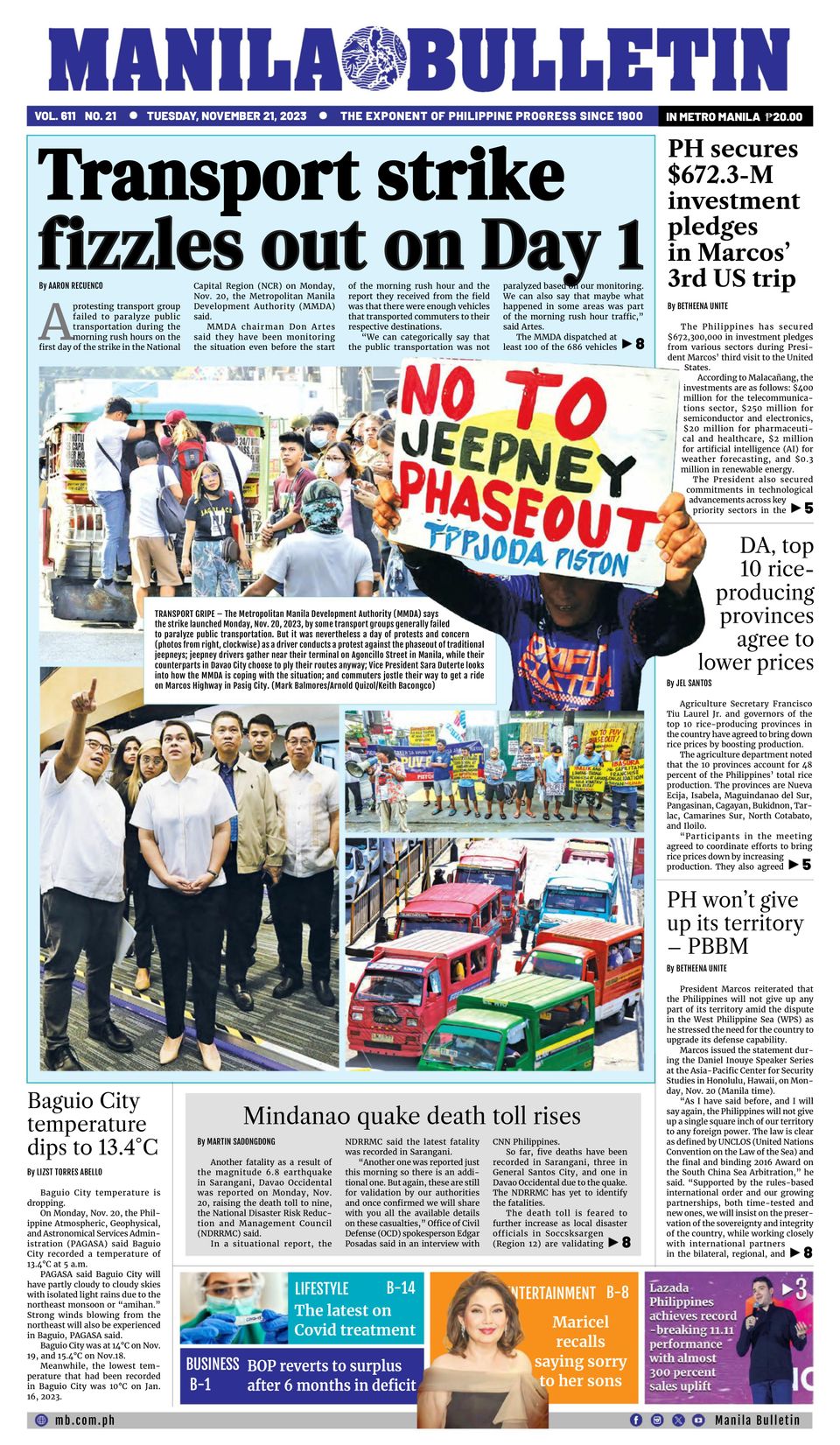 Get digital access to Manila Bulletin - November 21, 2023 issue ...