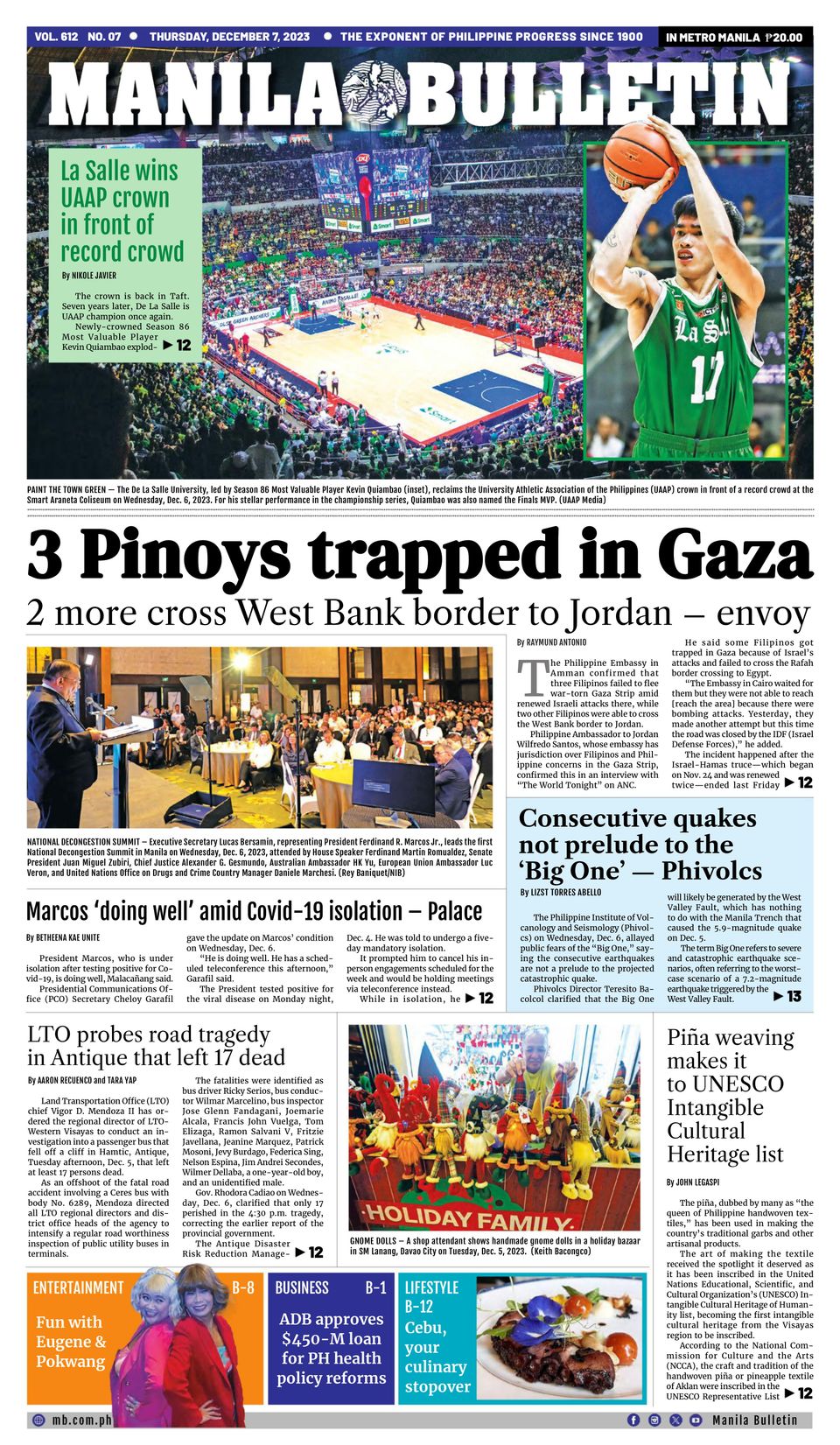 Get digital access to Manila Bulletin - December 7, 2023 issue ...