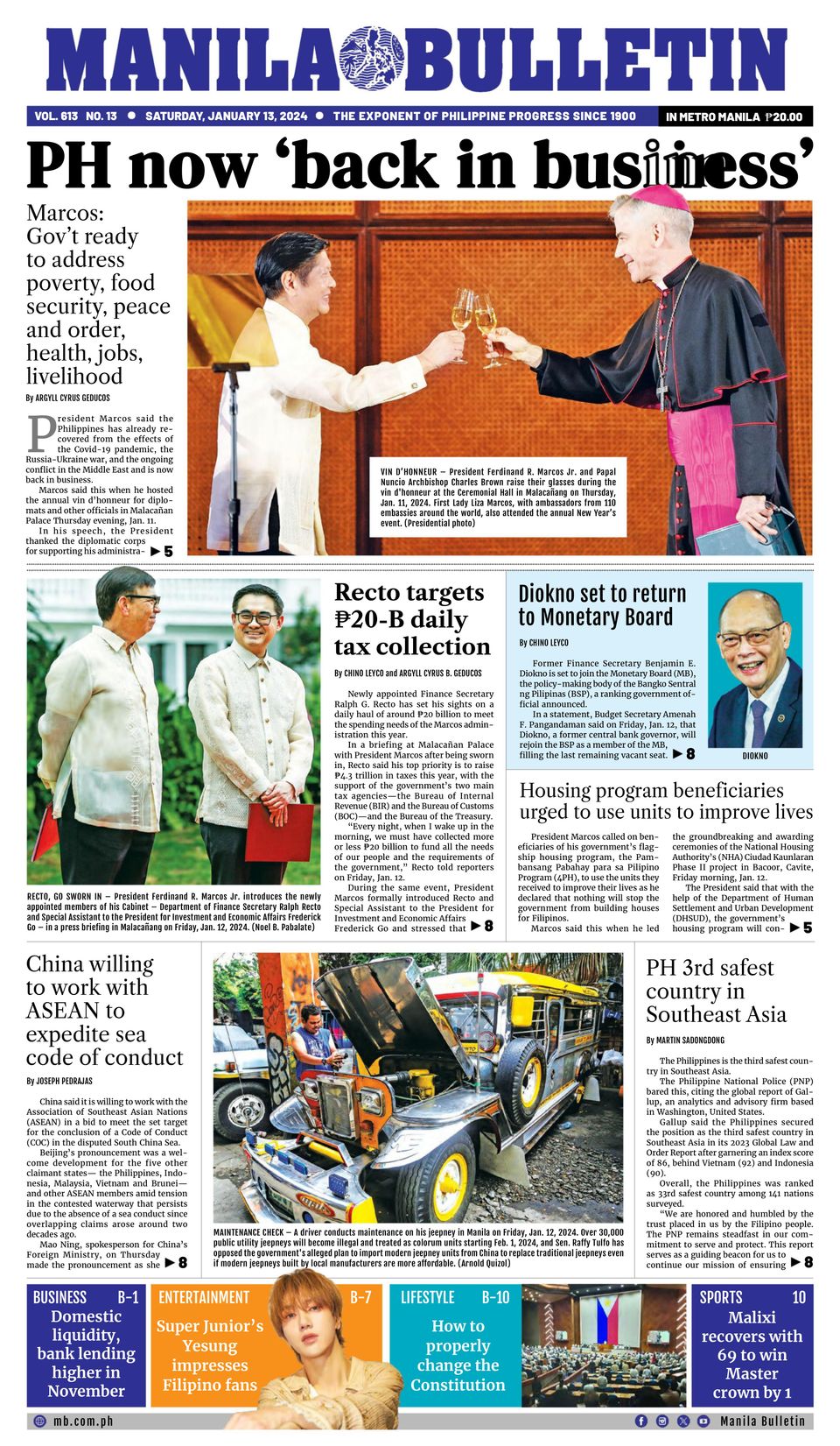 Get digital access to Manila Bulletin - January 13, 2024 issue | Magzter.com