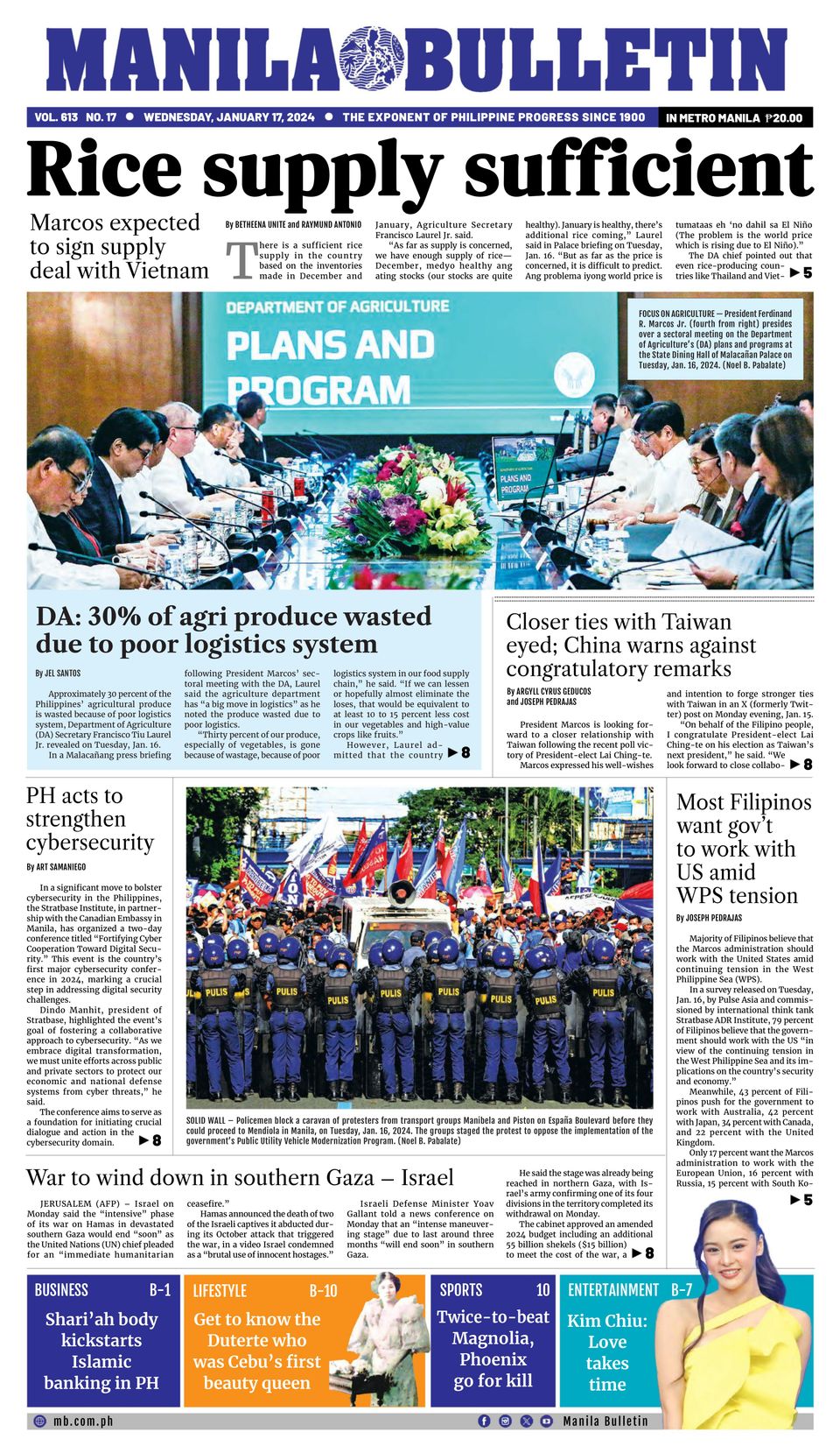 Get digital access to Manila Bulletin - January 17, 2024 issue | Magzter.com