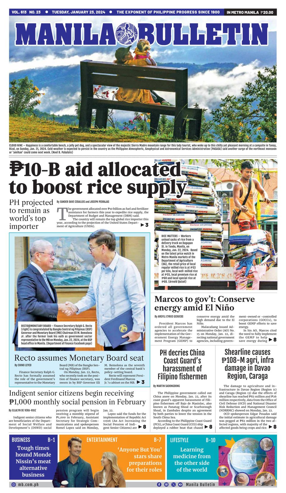 Manila Bulletin-January 23, 2024 Newspaper - Get your Digital Subscription