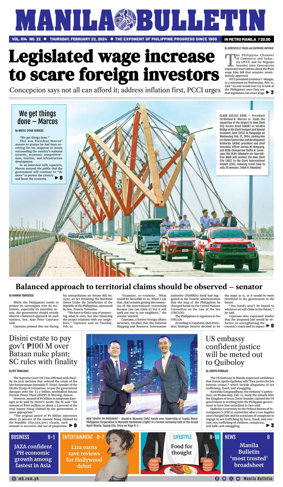 Get digital access to Manila Bulletin - February 22, 2024 issue | Magzter.com