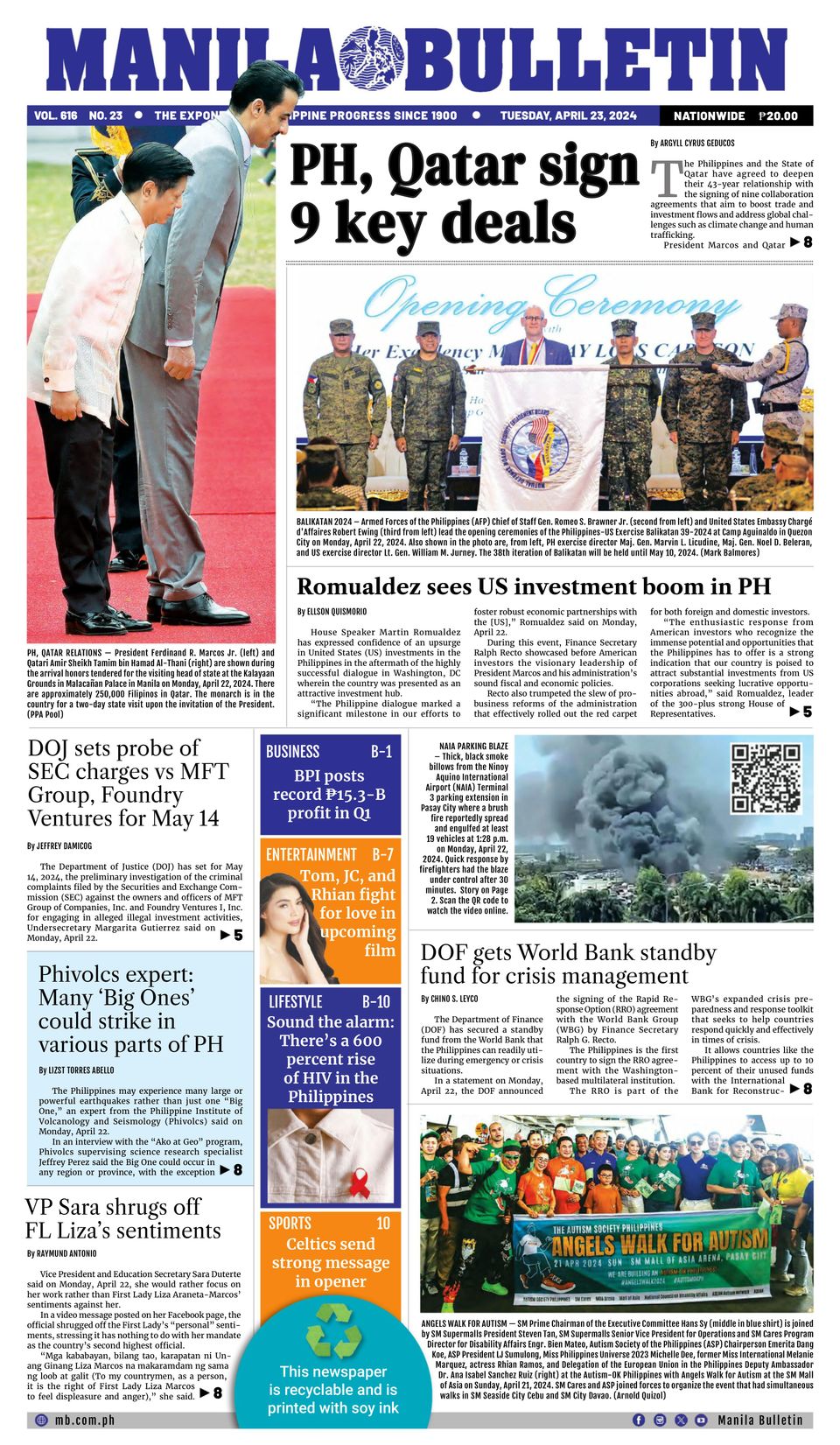 Get digital access to Manila Bulletin - April 23, 2024 issue | Magzter.com