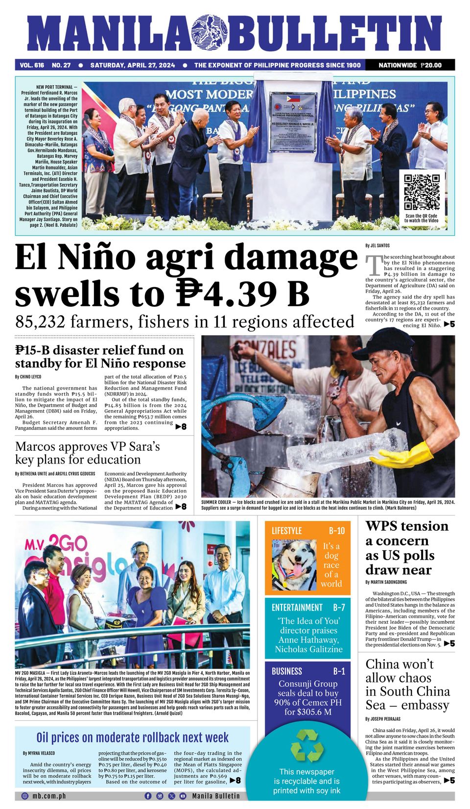 Get digital access to Manila Bulletin - April 27, 2024 issue | Magzter.com