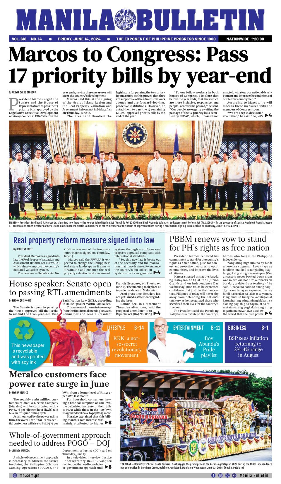 Get digital access to Manila Bulletin - June 14, 2024 issue | Magzter.com