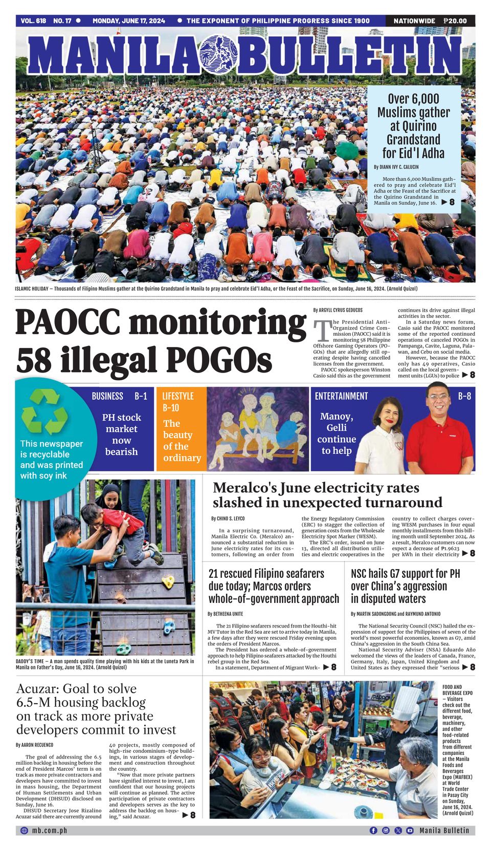 Get digital access to Manila Bulletin - June 17, 2024 issue | Magzter.com
