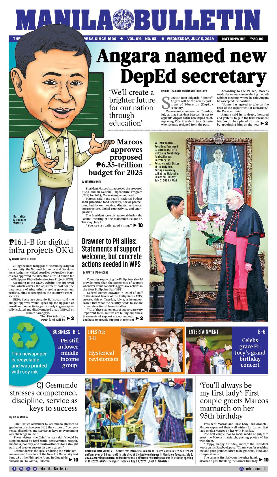 Get digital access to Manila Bulletin - July 3, 2024 issue | Magzter.com