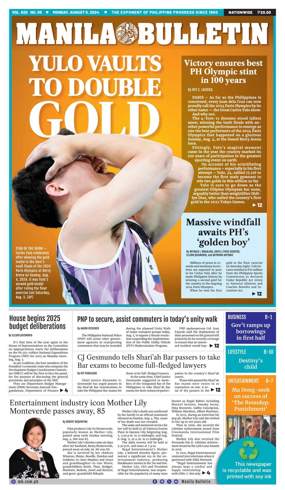 Get digital access to Manila Bulletin - August 5, 2024 issue | Magzter.com