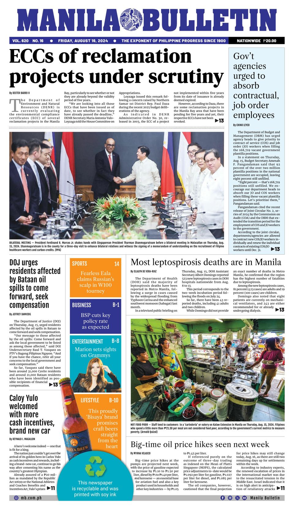 Get digital access to Manila Bulletin - August 16, 2024 issue | Magzter.com
