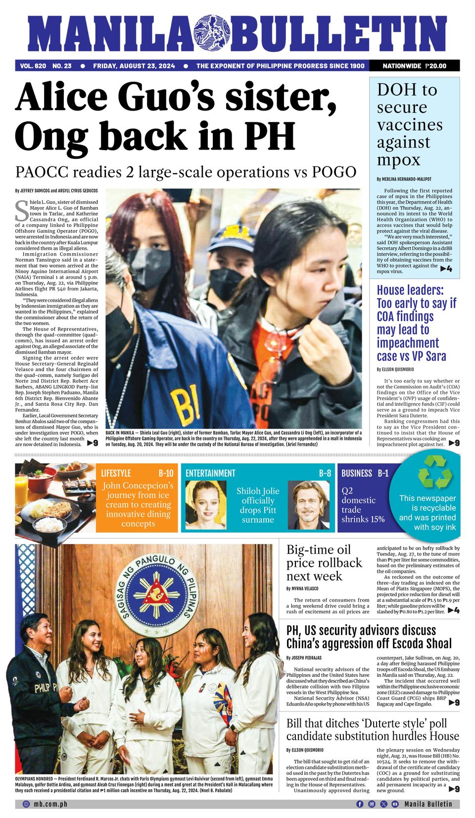 Get digital access to Manila Bulletin - August 23, 2024 issue | Magzter.com