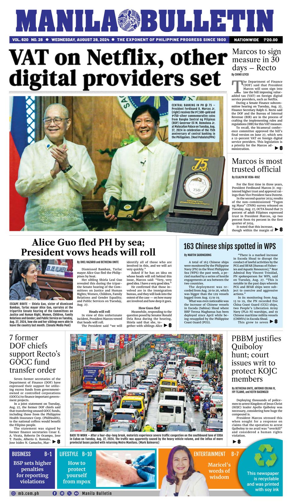 Get digital access to Manila Bulletin - August 28, 2024 issue | Magzter.com