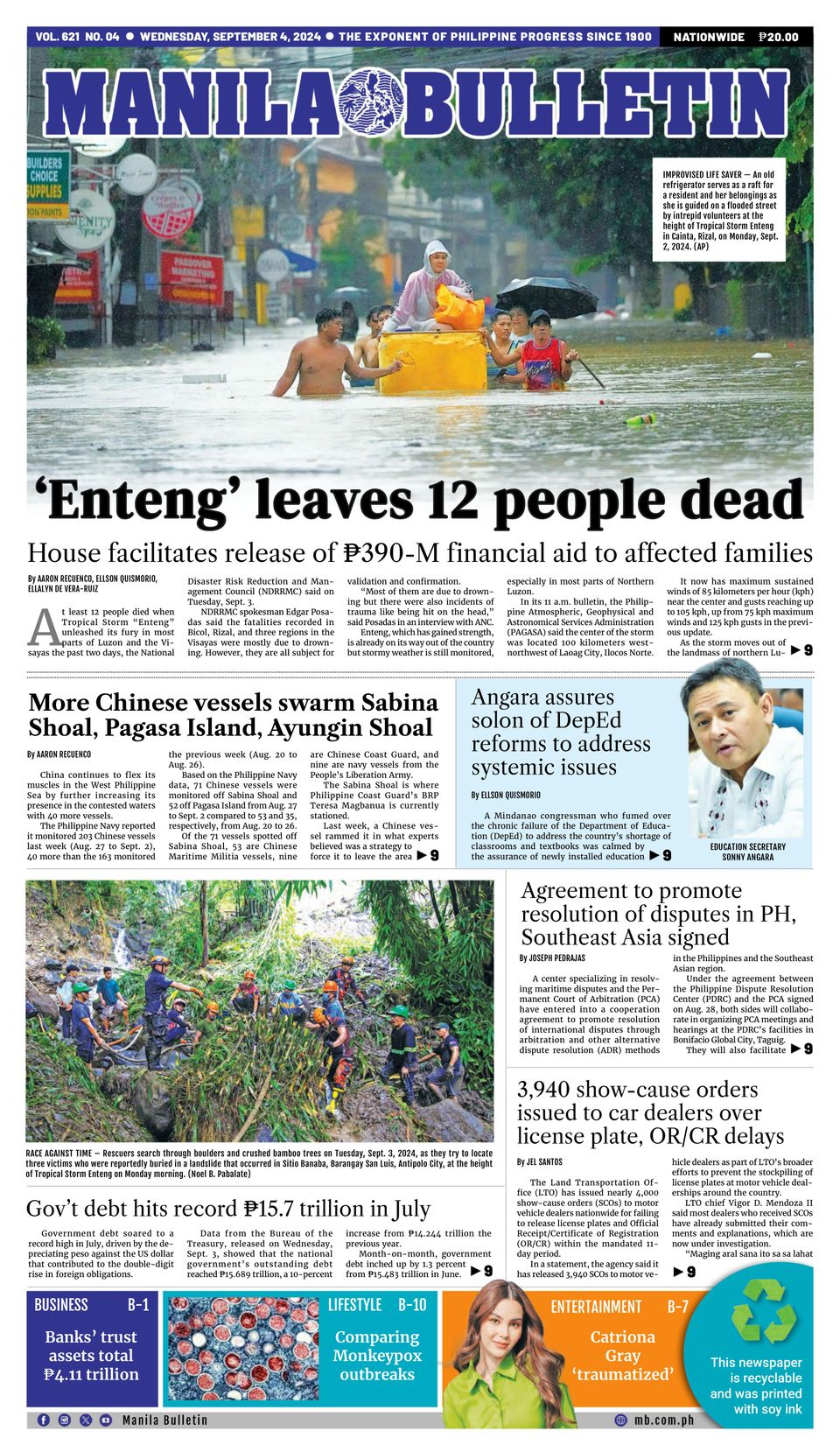 Get digital access to Manila Bulletin - September 4, 2024 issue | Magzter.com