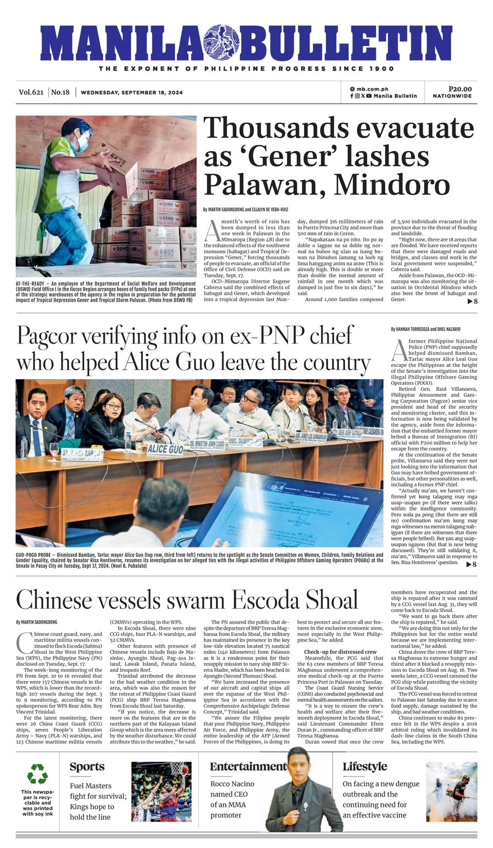 Get digital access to Manila Bulletin - September 18, 2024 issue | Magzter.com