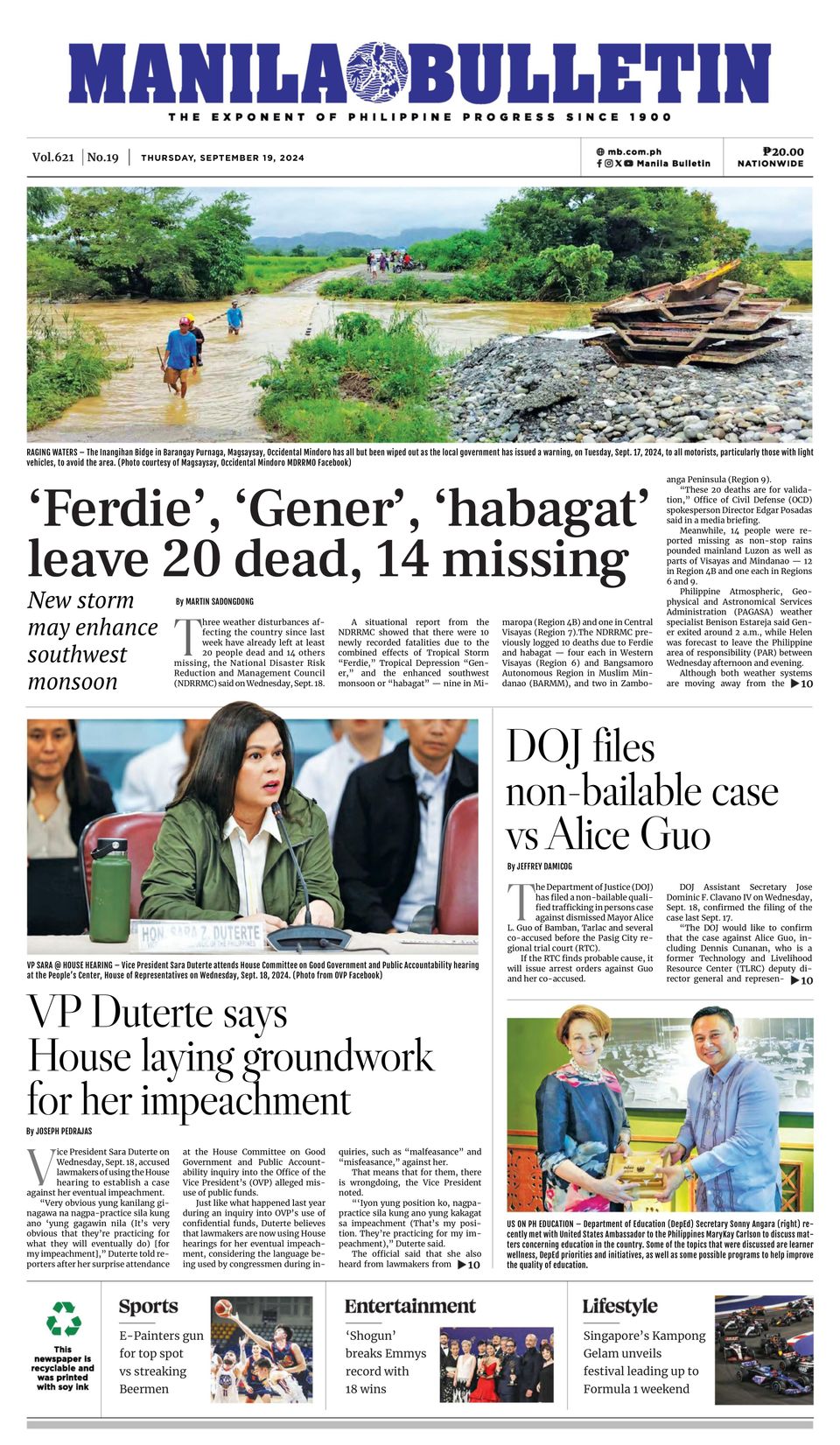 Get digital access to Manila Bulletin - September 19, 2024 issue | Magzter.com