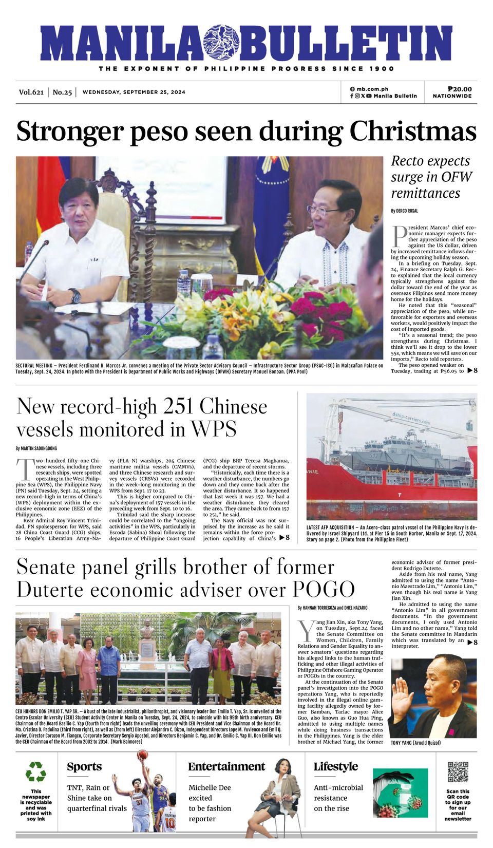 Get digital access to Manila Bulletin - September 25, 2024 issue | Magzter.com