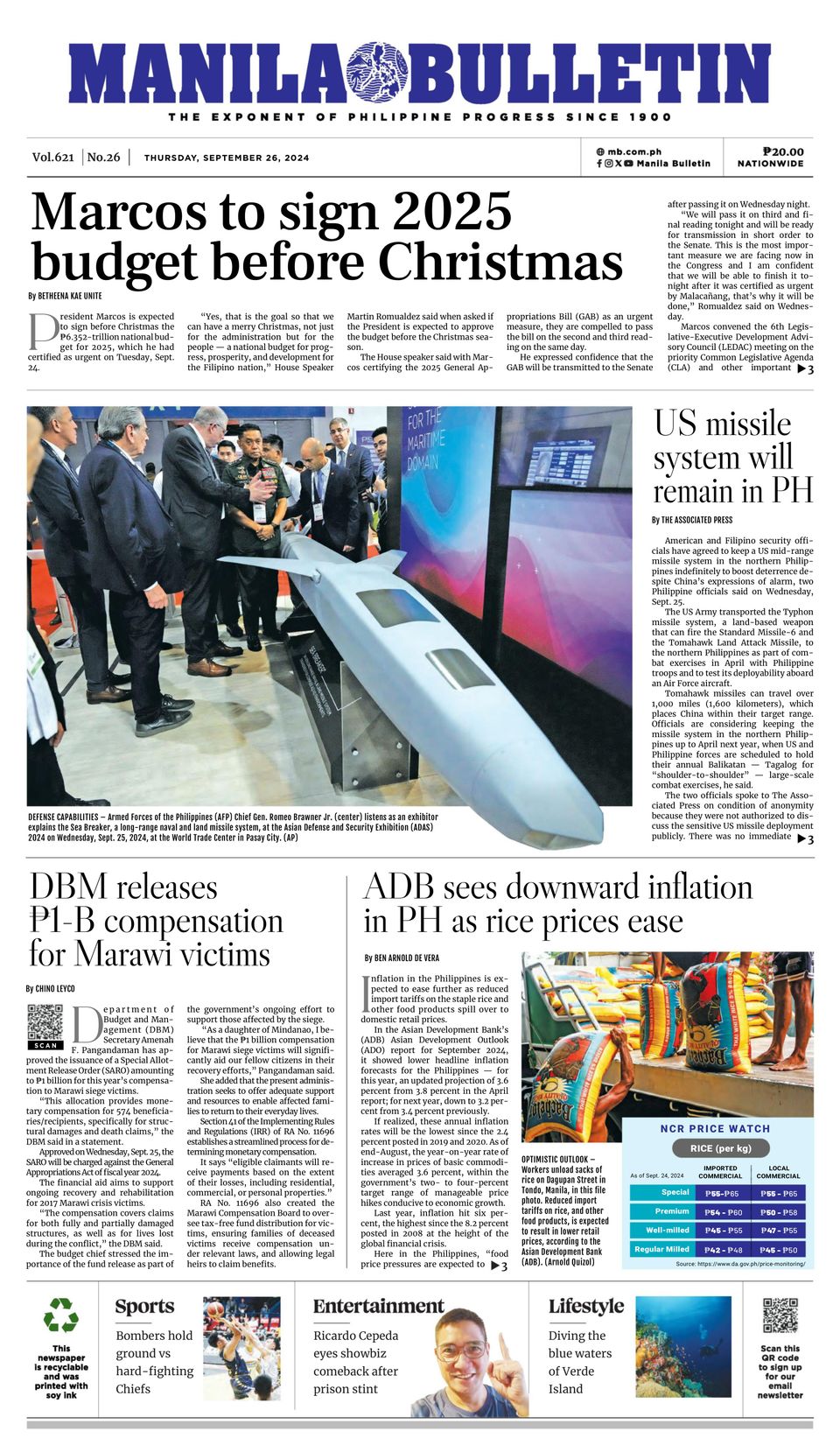 Get digital access to Manila Bulletin - September 26, 2024 issue | Magzter.com