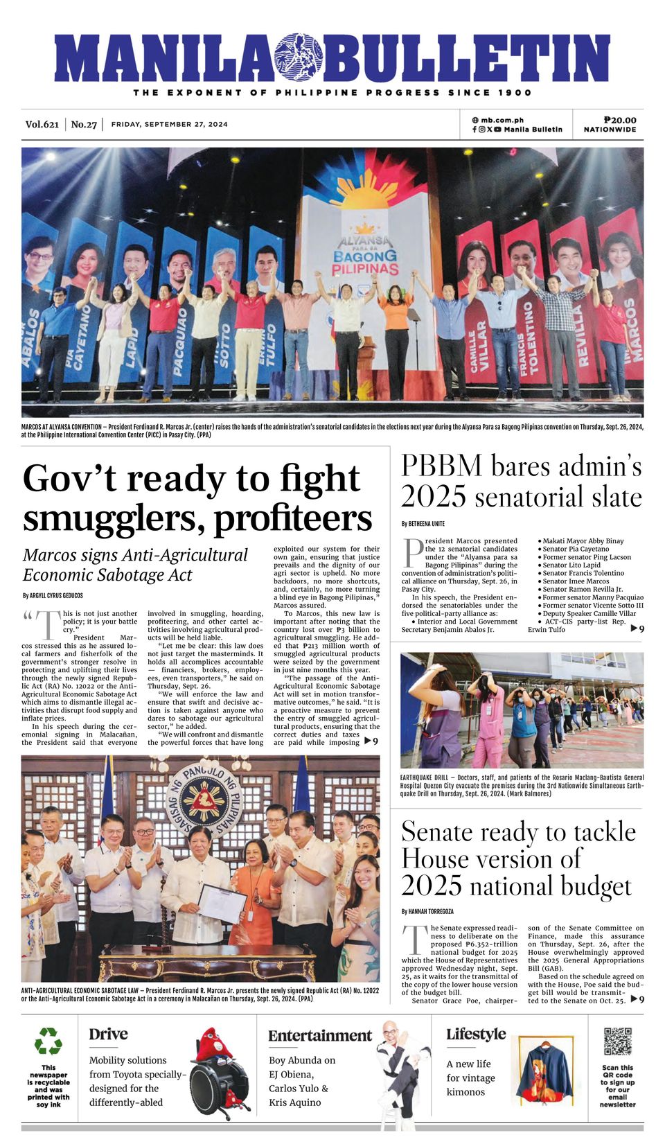 Get digital access to Manila Bulletin - September 27, 2024 issue | Magzter.com