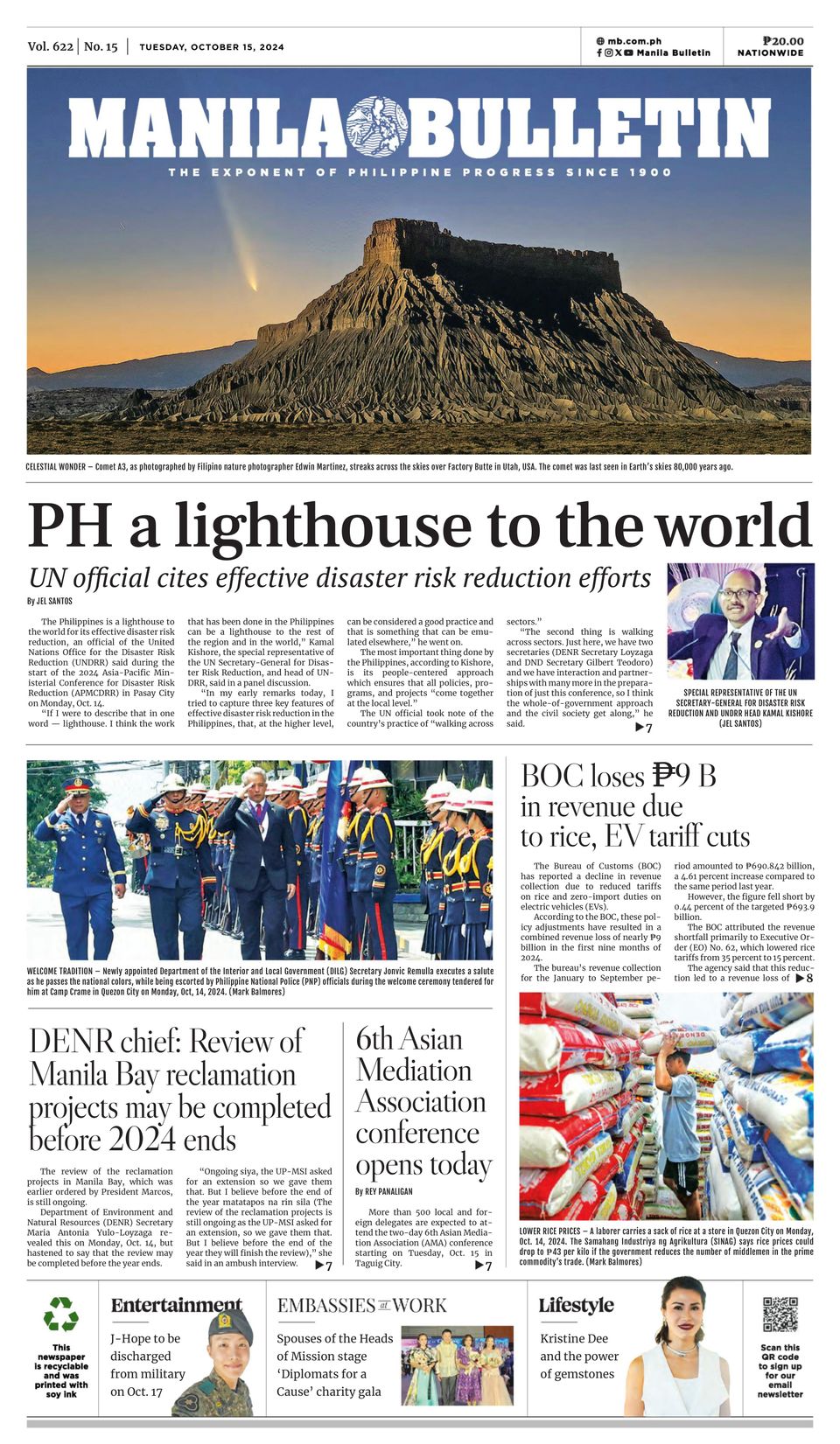 Get digital access to Manila Bulletin - October 15, 2024 issue ...