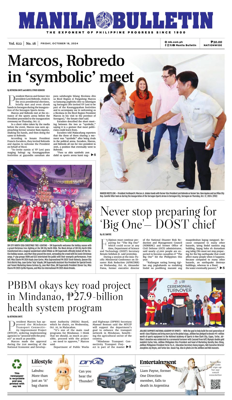 Get digital access to Manila Bulletin - October 18, 2024 issue | Magzter.com