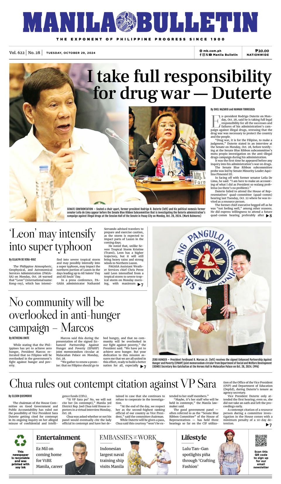 Get digital access to Manila Bulletin - October 29, 2024 issue ...