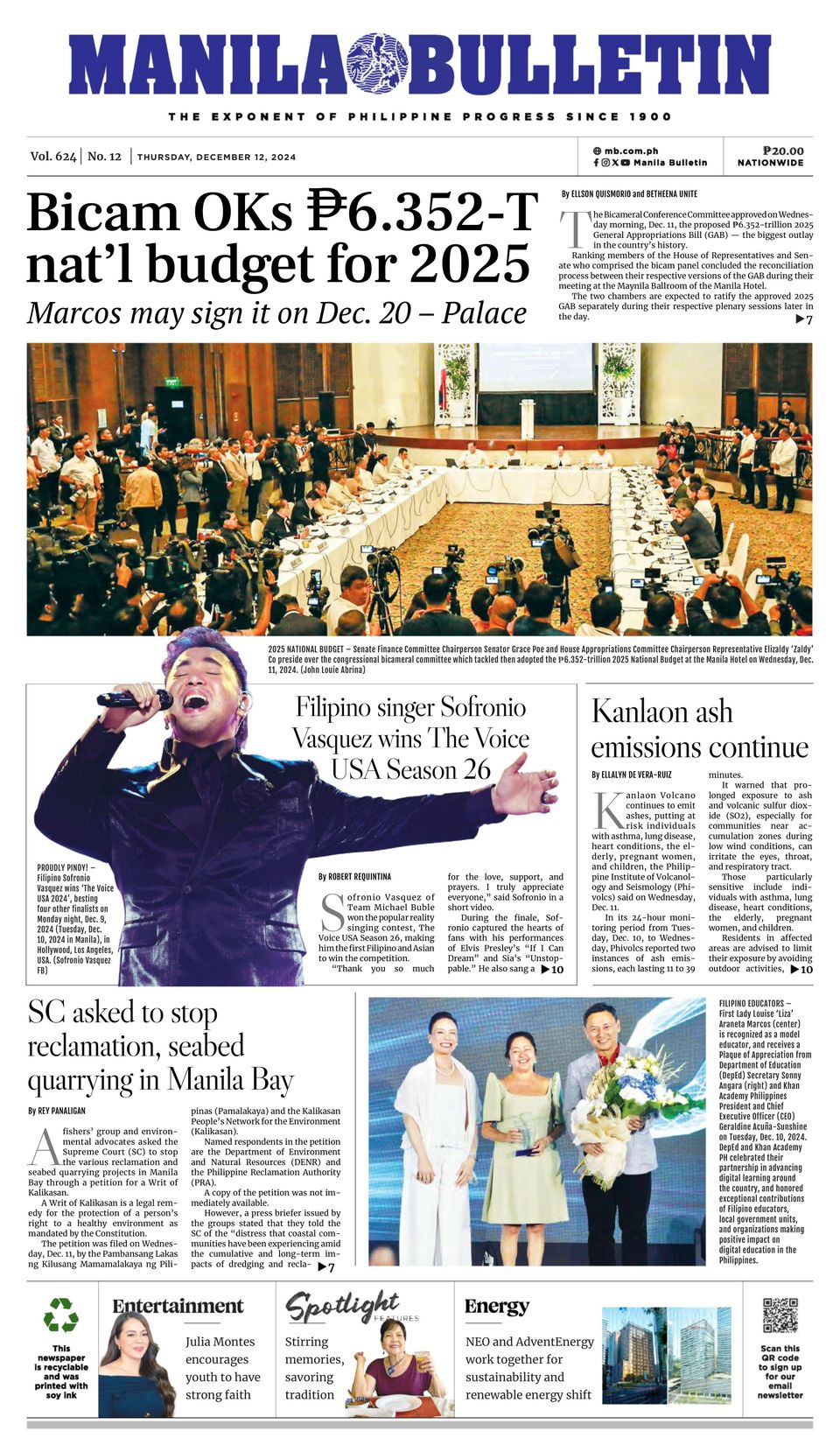 Get digital access to Manila Bulletin - December 12, 2024 issue | Magzter.com