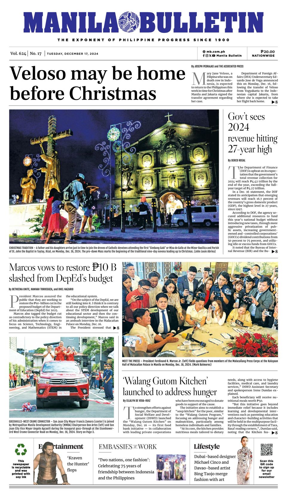 Get digital access to Manila Bulletin - December 17, 2024 issue ...