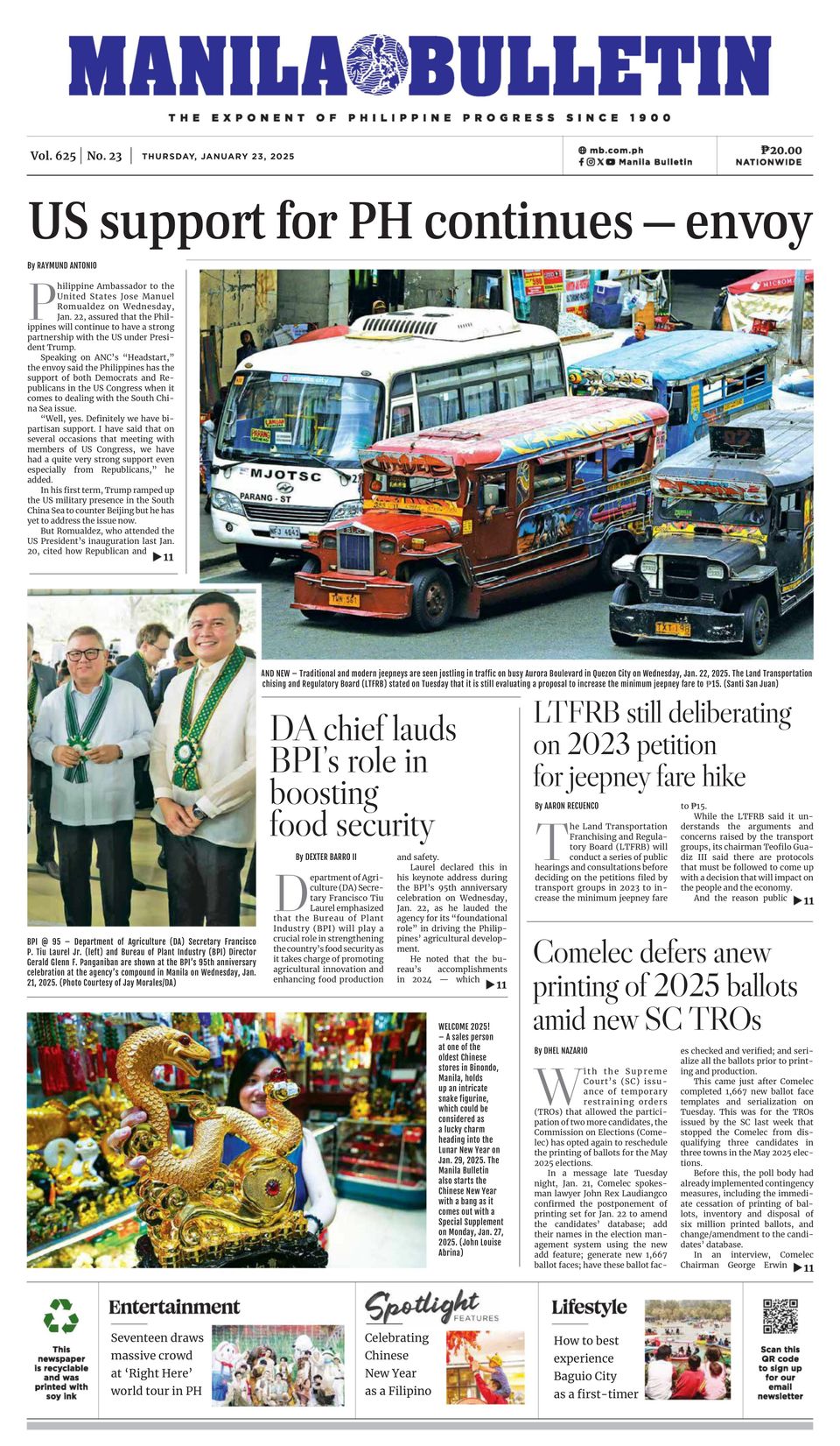Get digital access to Manila Bulletin - January 23, 2025 issue | Magzter.com