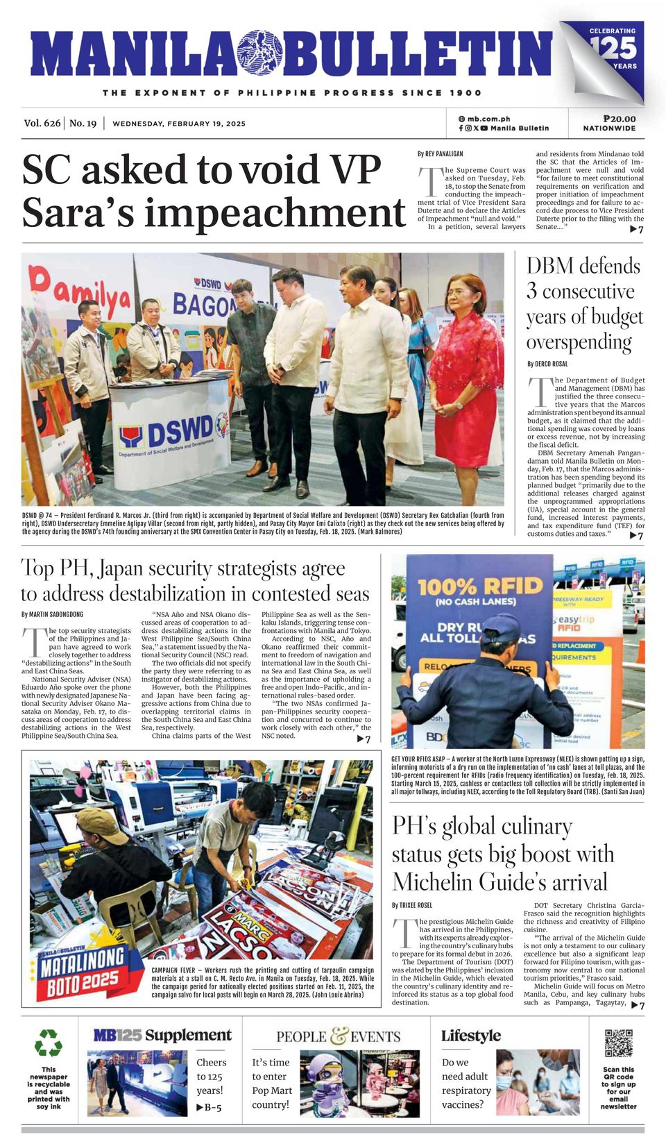 Get digital access to Manila Bulletin - February 19, 2025 issue | Magzter.com