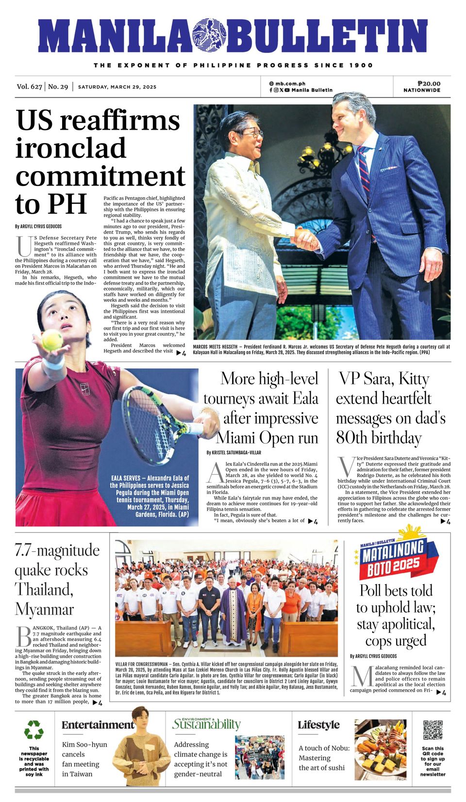 Get digital access to Manila Bulletin - March 29, 2025 issue | Magzter.com