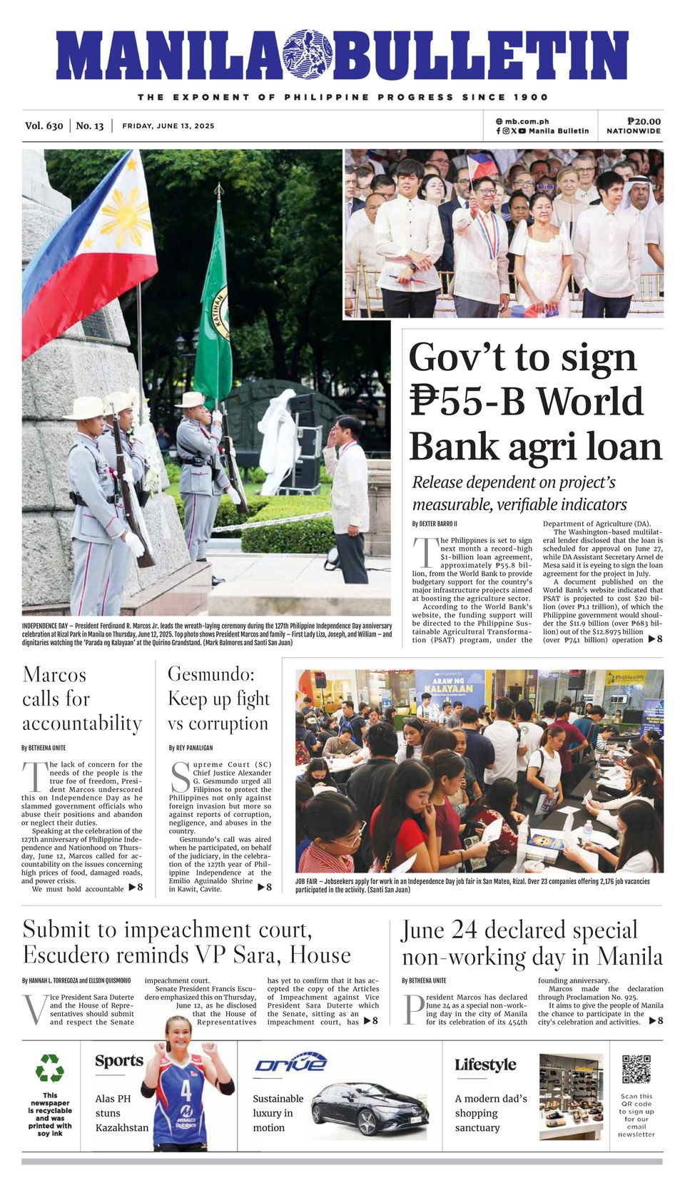 Get digital access to Manila Bulletin - June 13, 2025 issue | Magzter.com