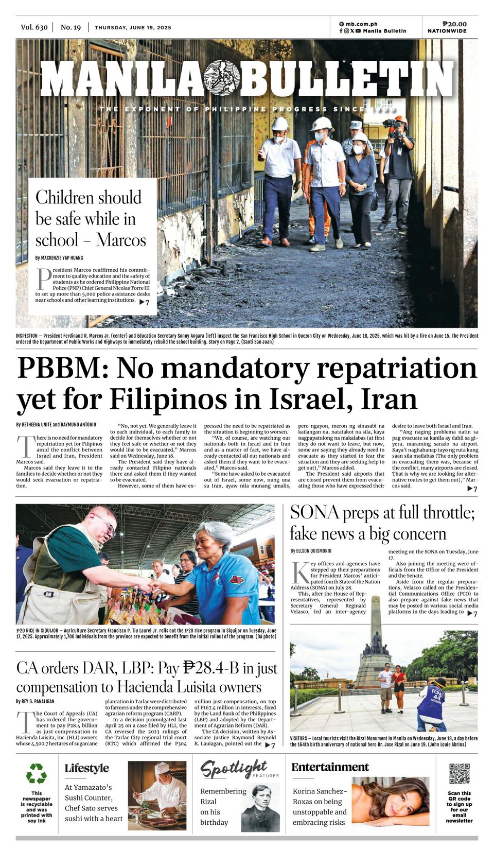 Get digital access to Manila Bulletin - June 19 2025 issue | Magzter.com