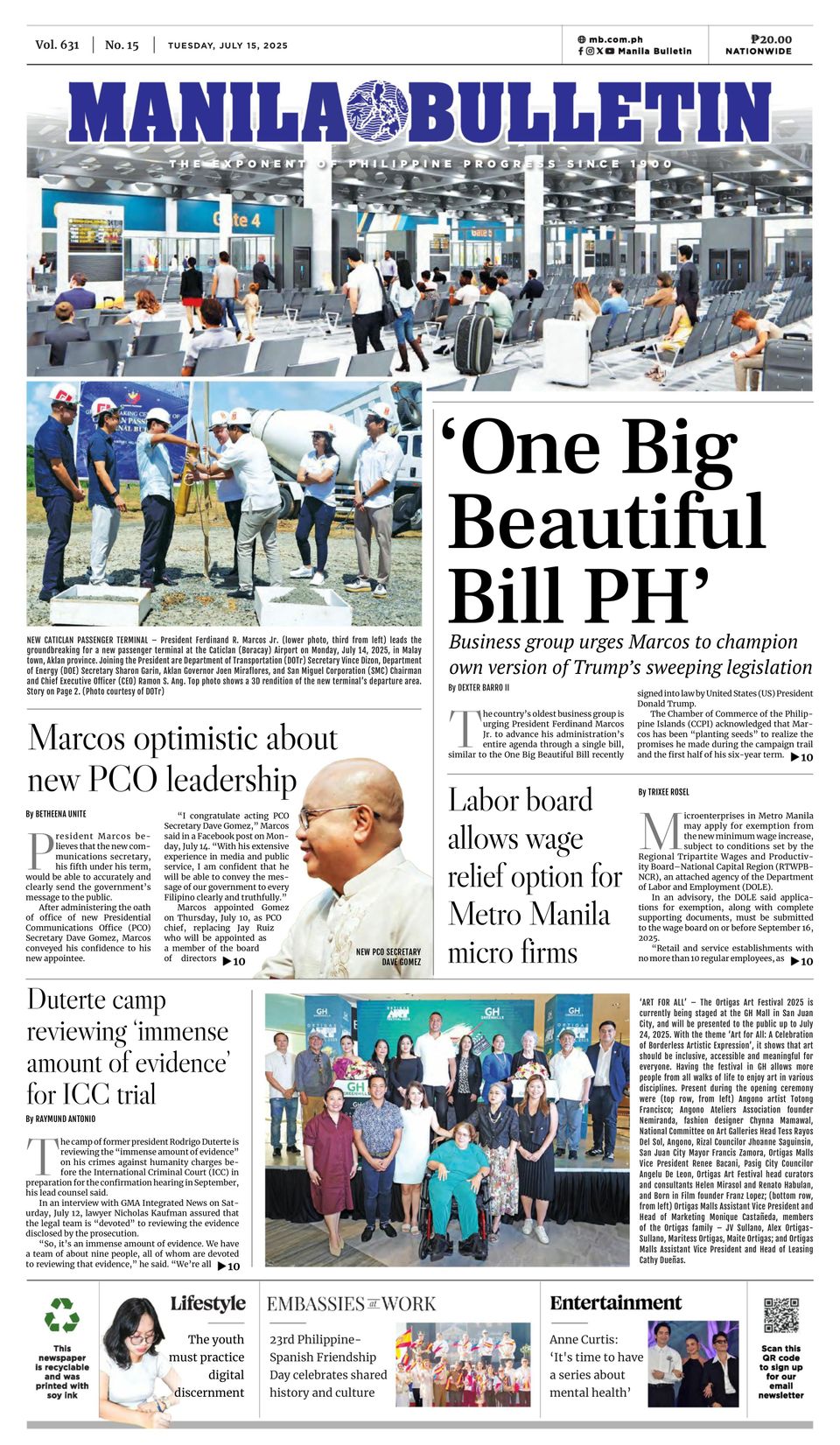 Get digital access to Manila Bulletin - July 15 2025 issue | Magzter.com