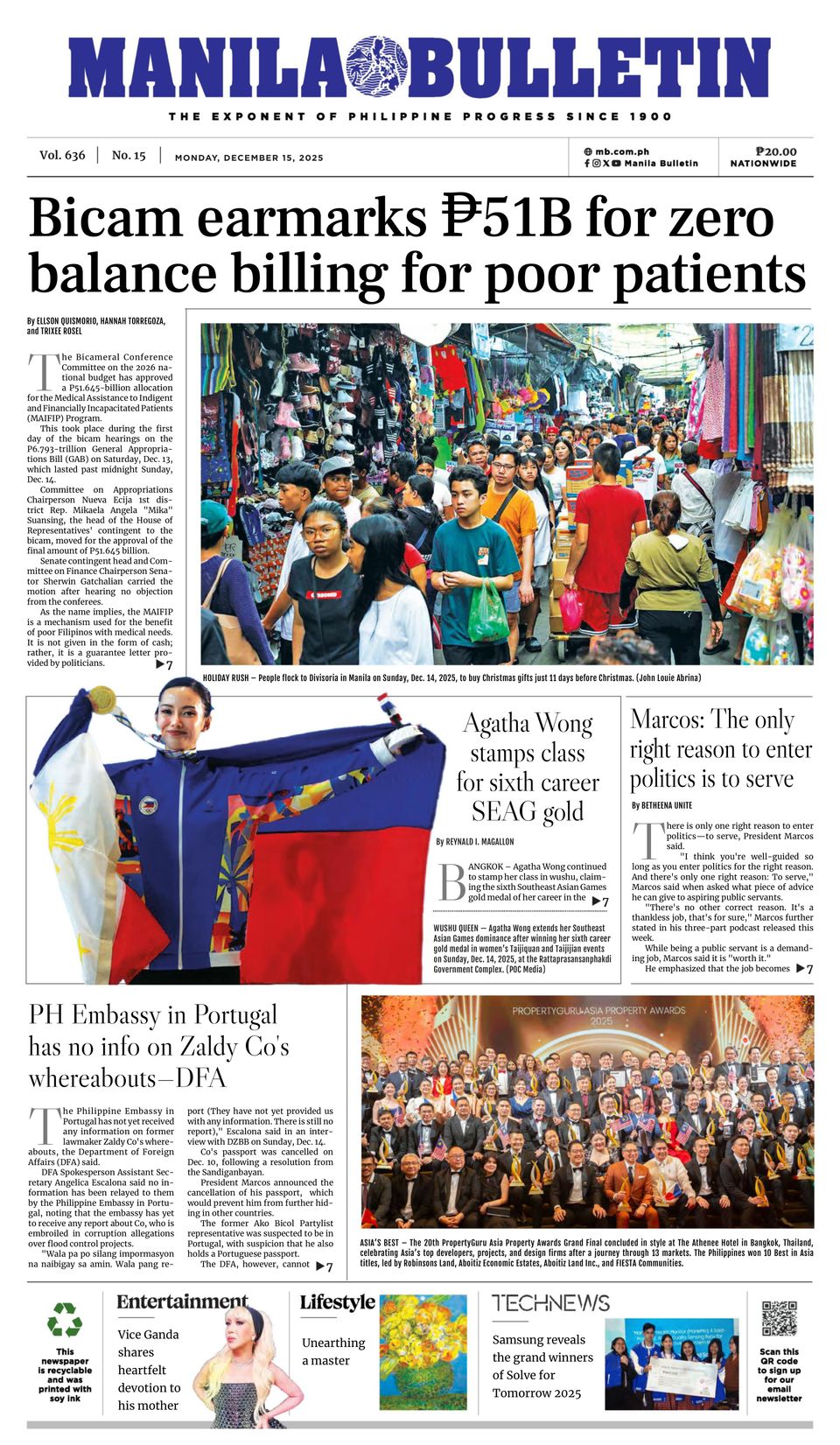 Get digital access to Manila Bulletin - December 15, 2025 issue ...