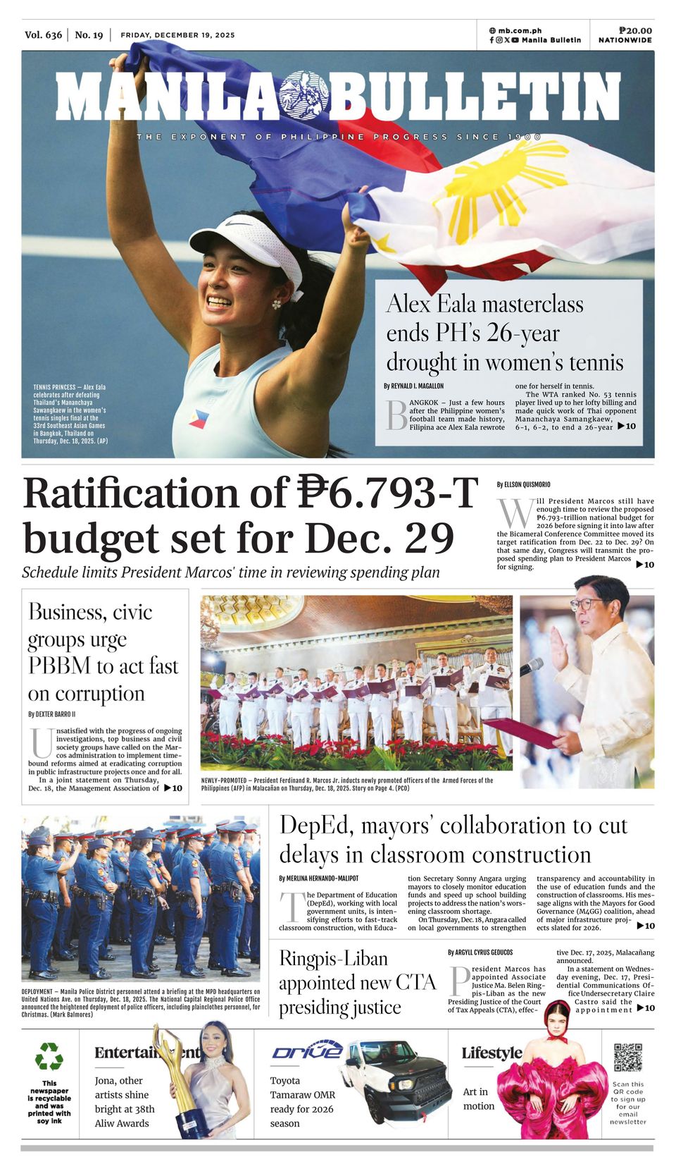 Get digital access to Manila Bulletin - December 19, 2025 issue ...